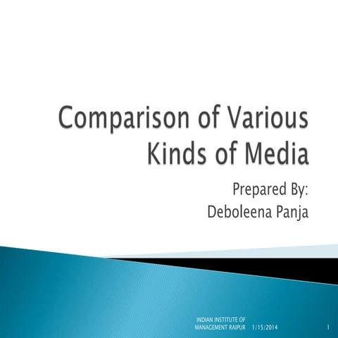 Comparison of different kinds of media | PPTX