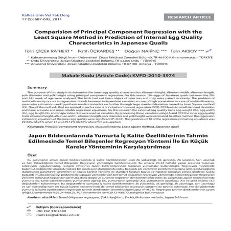 Comparision of principal component regression | PDF | Genetics | Science