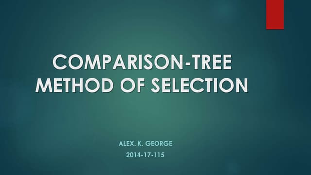 Comparison Tree Method Of Selection Pptx Gardening Home And Garden