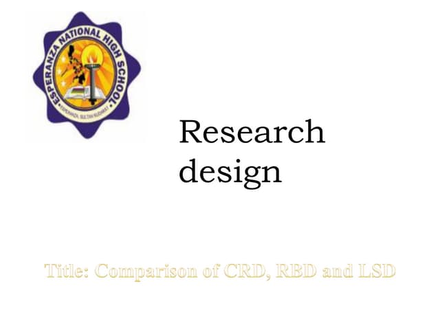 comparison of CRD, RBD and LSD | PPTX