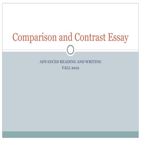 Comparison and contrast essay | PPT
