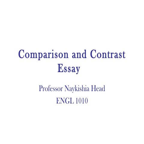 Comparison and contrast essay(1) | PPT