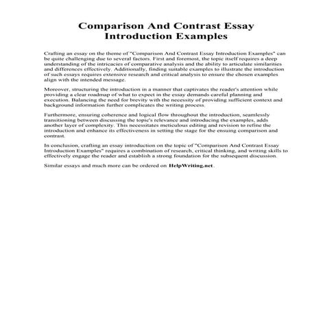 Comparison And Contrast Essay Introduction Examples.pdf