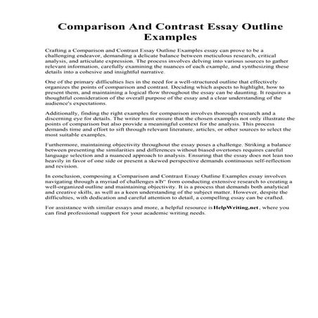 Comparison And Contrast Essay Outline Examples.pdf | Lung and ...