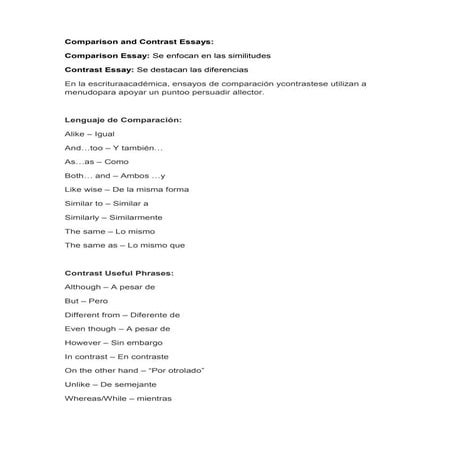 Comparison and contrast essays | DOCX