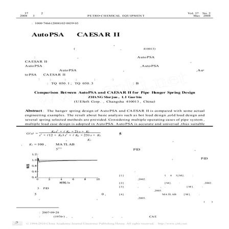 Comparison between auto psa and caesar ii for pipe hanger spring design ...