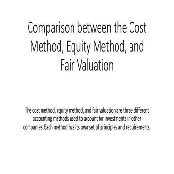 Comparison between the Cost Method, Equity Method, and Fair Valuation.pptx