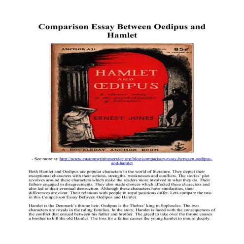 Comparison essay between oedipus and hamlet | PDF