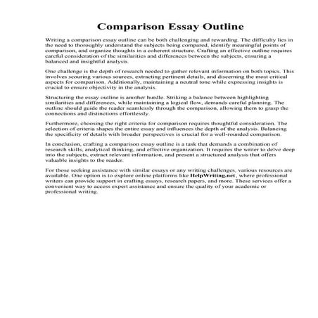 Comparison Essay Outline | PDF