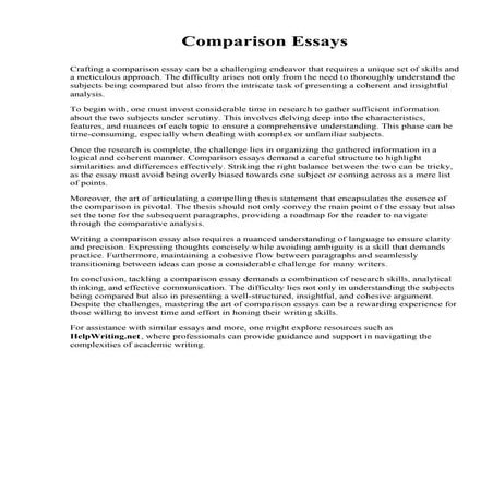 Comparison Essays | PDF