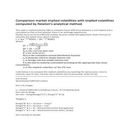 Comparison market implied volatilities with implied volatilities ...