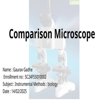 Comparison Microscope its principle , history and development ppt | PPT