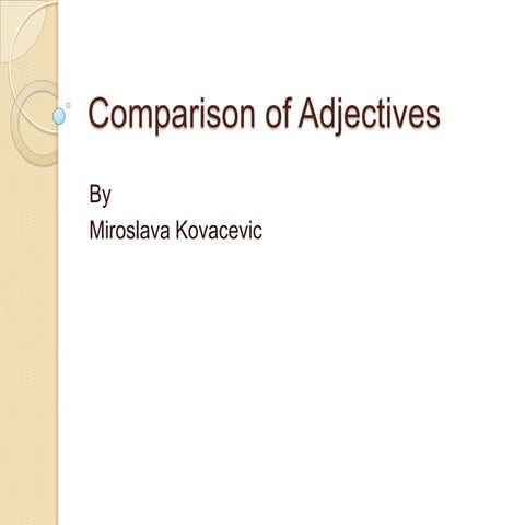 Comparison of adjectives | PPT