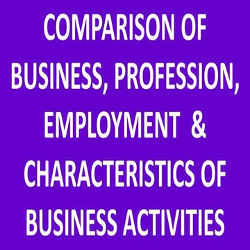 Comparison of business, profession, employment PGP VIVA VVIT | PDF