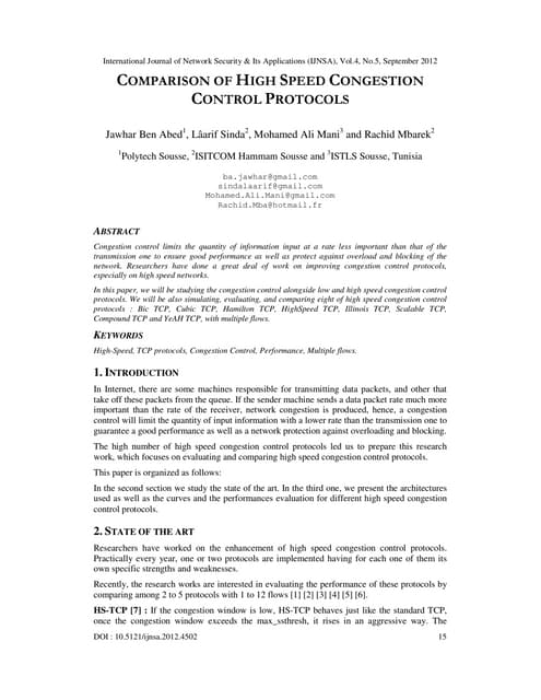 Comparison Of High Speed Congestion Control Protocols Pdf Computer