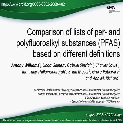 Comparison of lists of per- and polyfluoroalkyl substances (PFAS) based ...