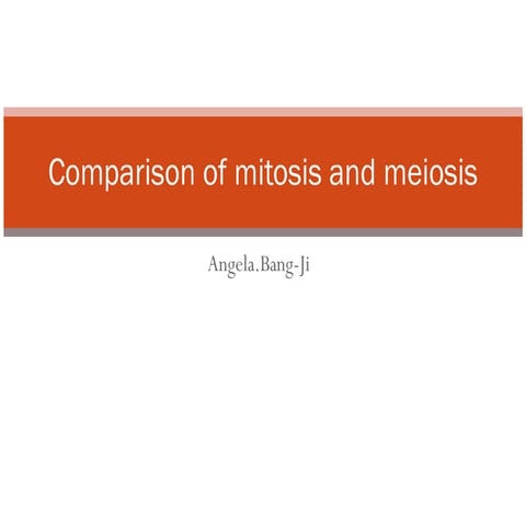 Comparison of mitosis and meiosis | PPT