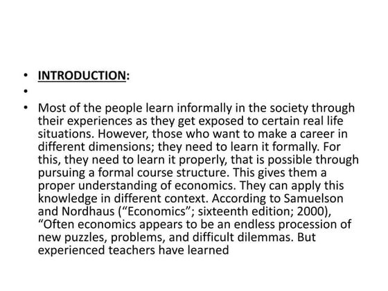 Introduction to economics | PPT