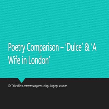 Comparison of poetry PPT | PPTX