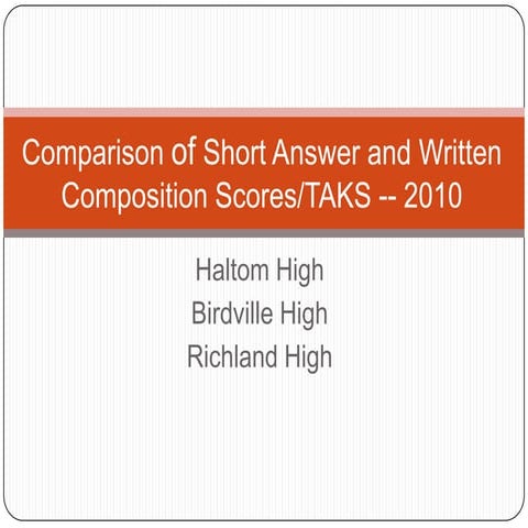 Comparison of short answer and written composition scores | PPT