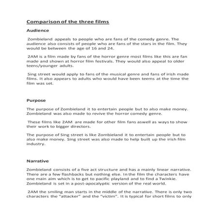 Comparison of the three films | PDF