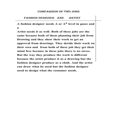 Comparison of two jobs | DOC