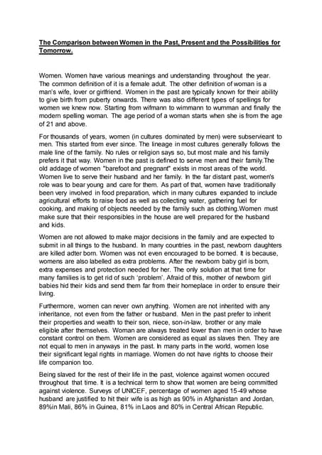 Comparison of women in the past and present | PPTX