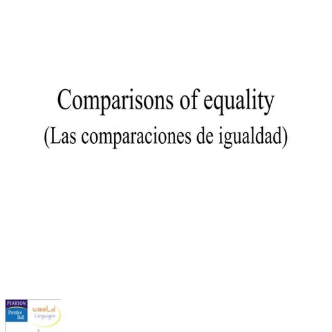 Comparisons of equality | PPT