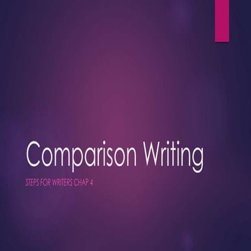 Comparison Writing | PPTX