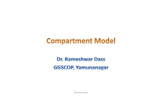 Pharmacokinetic Models by Dr. Ram D. Bawankar.ppt