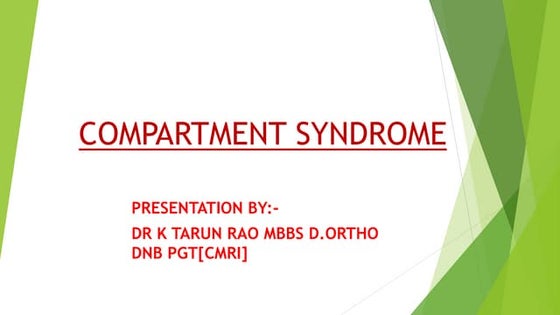 Compartment syndrome orthopaedics apley | PDF
