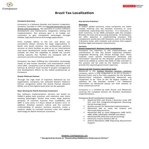 Compasso Eo Brazil Tax Localization 2012 | PDF