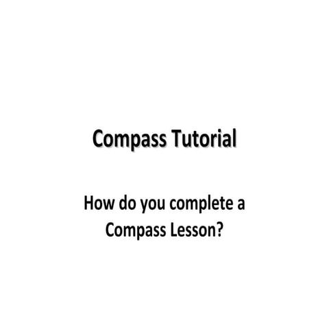 Compass tutorial | PPT | Education