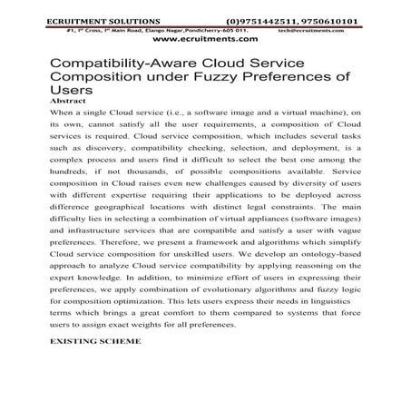 Compatibility aware cloud service composition under fuzzy preferences of users | DOCX