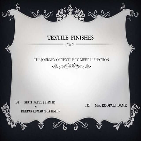 Textile Manufacturing Process | PPTX