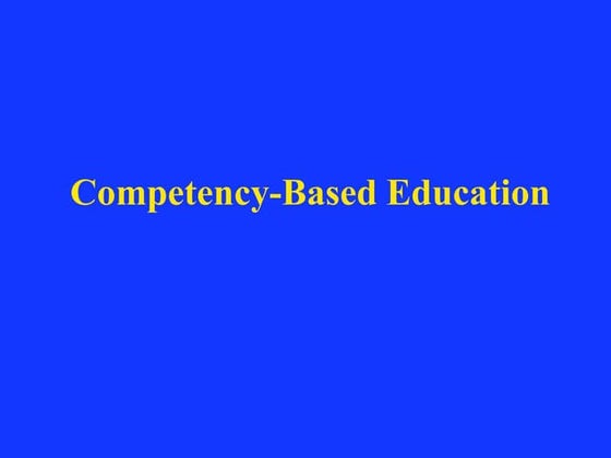 Competency Based Education for the cbse schools | PPTX | Educational ...