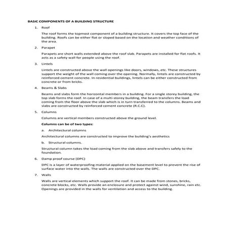 BASICS COMPONENTS OF BUILDING DRAWING FOR CIVIL ENGINEERS | PPTX