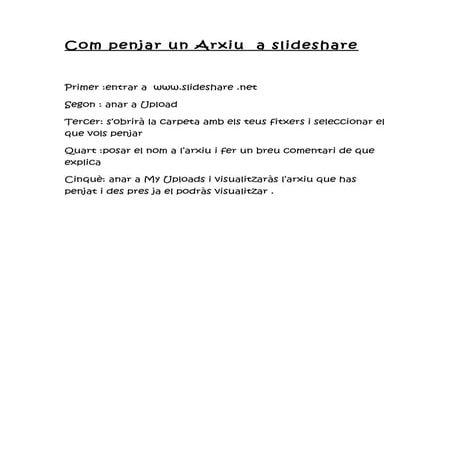 Com penjar un arxiu a slideshare Joan Grau | DOC
