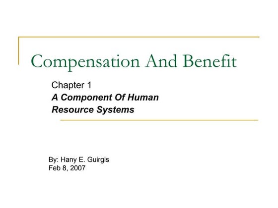 HR: Compensation and Benefits - Reviewer | PPT