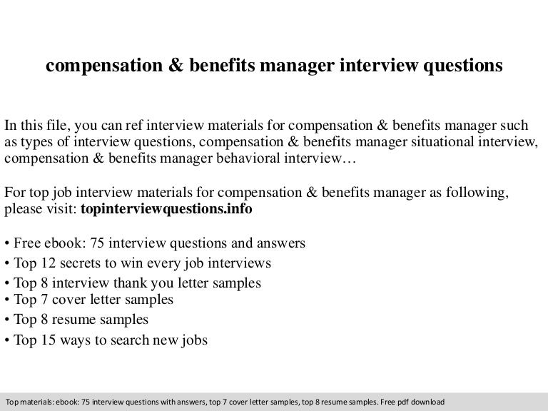 Compensation Benefits Manager Interview Questions compensation-benefits-manager-interview-questions