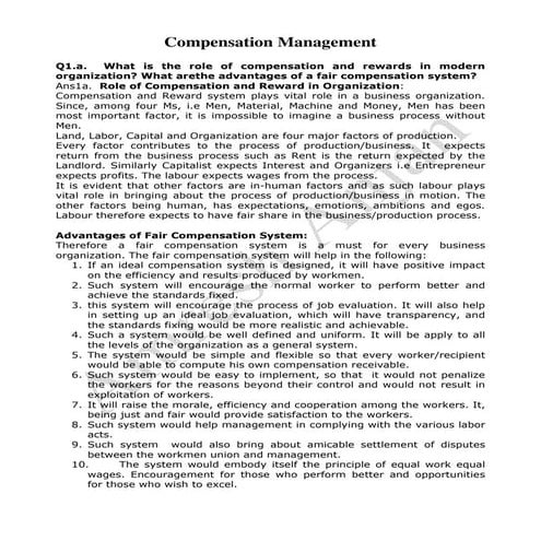Compensation management | PDF | Human Resources | Business