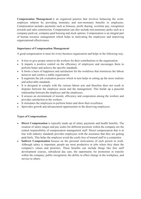 Compensation ppt | PPTX