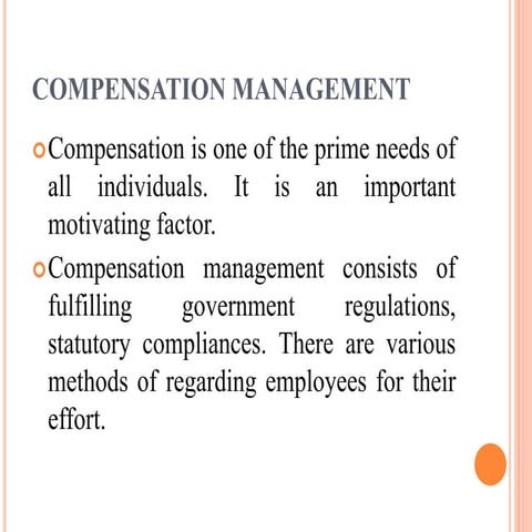 COMPENSATION MANAGEMENT IN HRM PRESENTATION | PPT