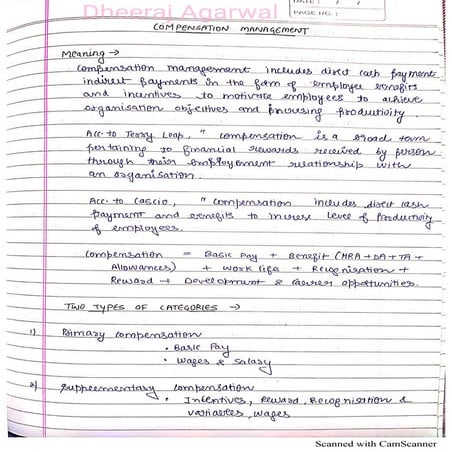 Compensation mgt notes dheeraj agarwal | PDF
