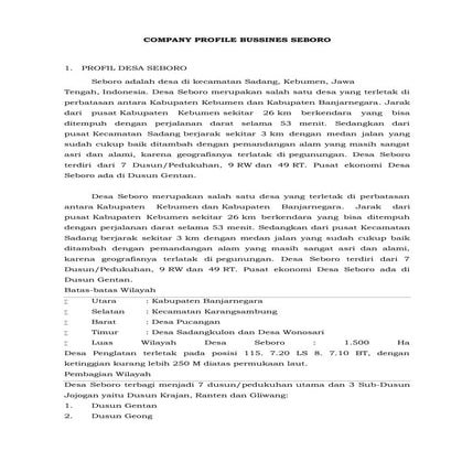 Compeny profile selo asri | PDF