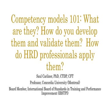 Competency Models 101 | PPTX