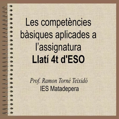 Competencies Basiques Llati 4t Eso | PPT