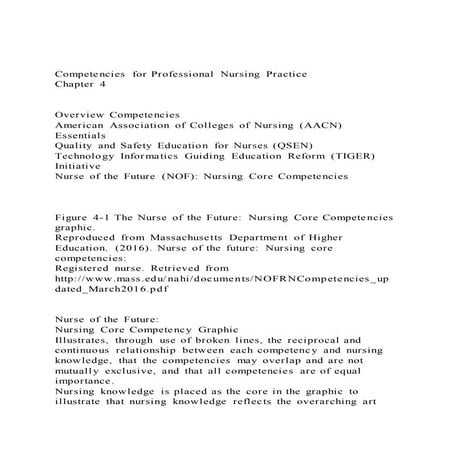 Competencies for Professional Nursing PracticeChapter 4O | PDF