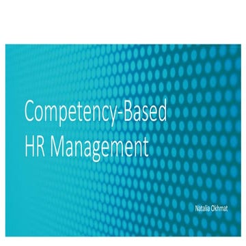 Competency based HRM | PPTX