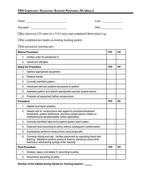 Implanted Port Competency